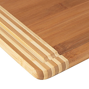 Kitchen Details Bamboo Cutting Board | Extra Large | Dual Sided Surface | Ultra Thick | Cut Resistant | Drip Edge