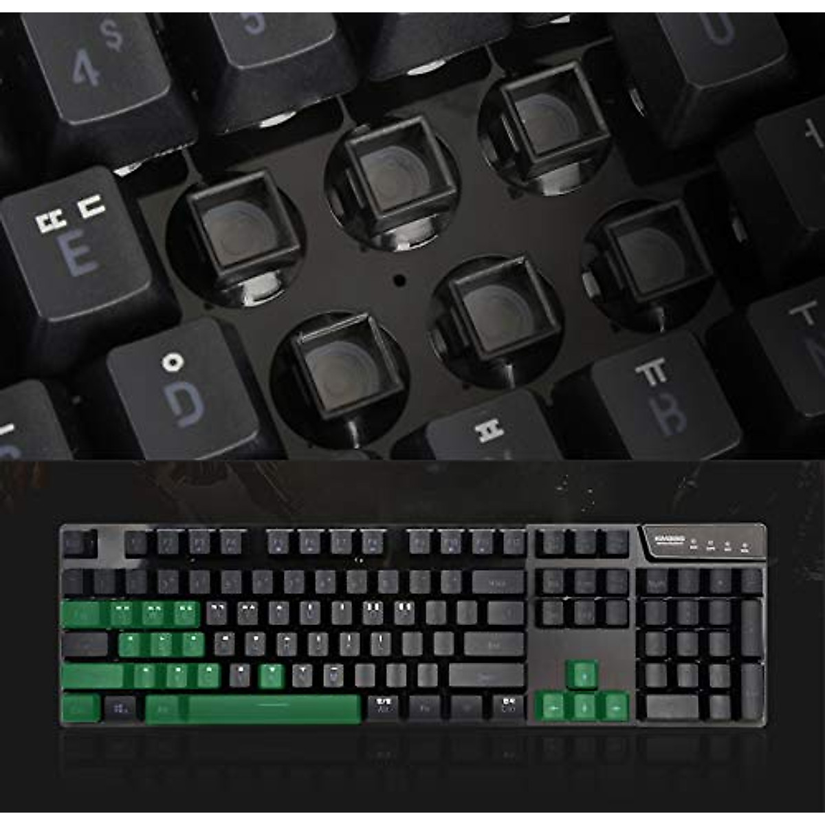 ABKO KM350 Desktop Keyboard & Mouse Gaming Combo Rainbow LED, 19 Key Anti-Ghosting, Max 3200 DPI English/Korean Type