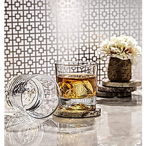 JoyJolt Everyday Whiskey Glasses - 10oz Old Fashioned Glasses, Set 4 Crystal Scotch Glasses, Rocks Glass, Bourbon Glasses, Liquor Glasses, Cocktail Glasses set