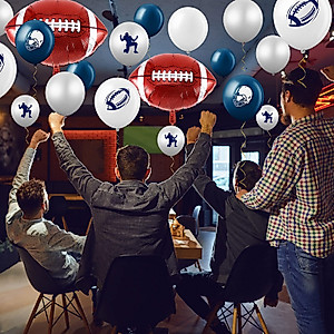 96 PCS Cowboys Birthday Party Decorations Football Birthday Party Decorations Navy Blue Birthday Balloons Football Balloons Football Foil Party Balloons for Sports Fans Party Supplies