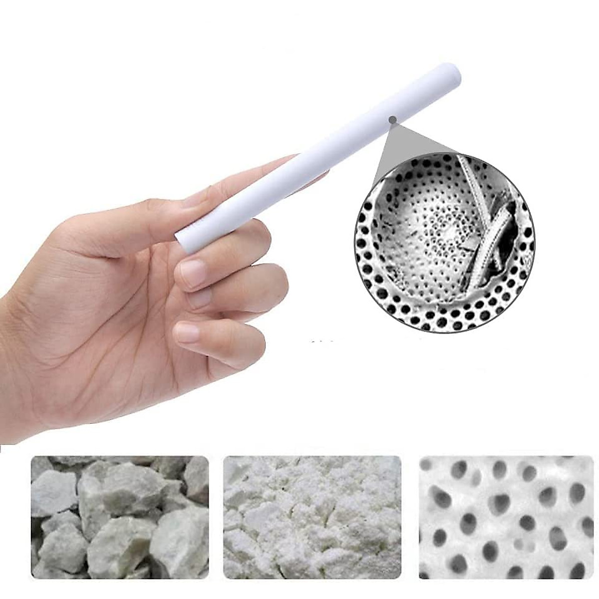 EBIEFLY 4X Diatomite Drying Stick Moisture Absorbing Stick Cleaning Water Absorption Rod Diatomaceous Earth Desiccant Home Kitchen, Clothing/Lab Supplies, White