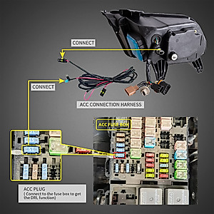 VLAND Projector Led Headlights Compatible with Ford Mustang 2010-2014 w/Amber Sequential Turn Signal w/Dynamic Animation& Breathing Lighting