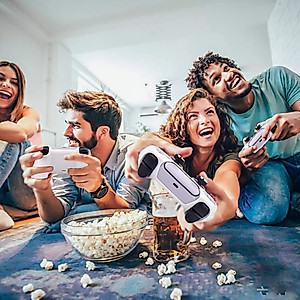 CHIN FAI PS5 Controller Grip Cover, Anti-Slip Silicone Skin Protective Cover Case for PlayStation 5 DualSense Wireless Controller with 6 Thumb Grip Caps (White-Black)