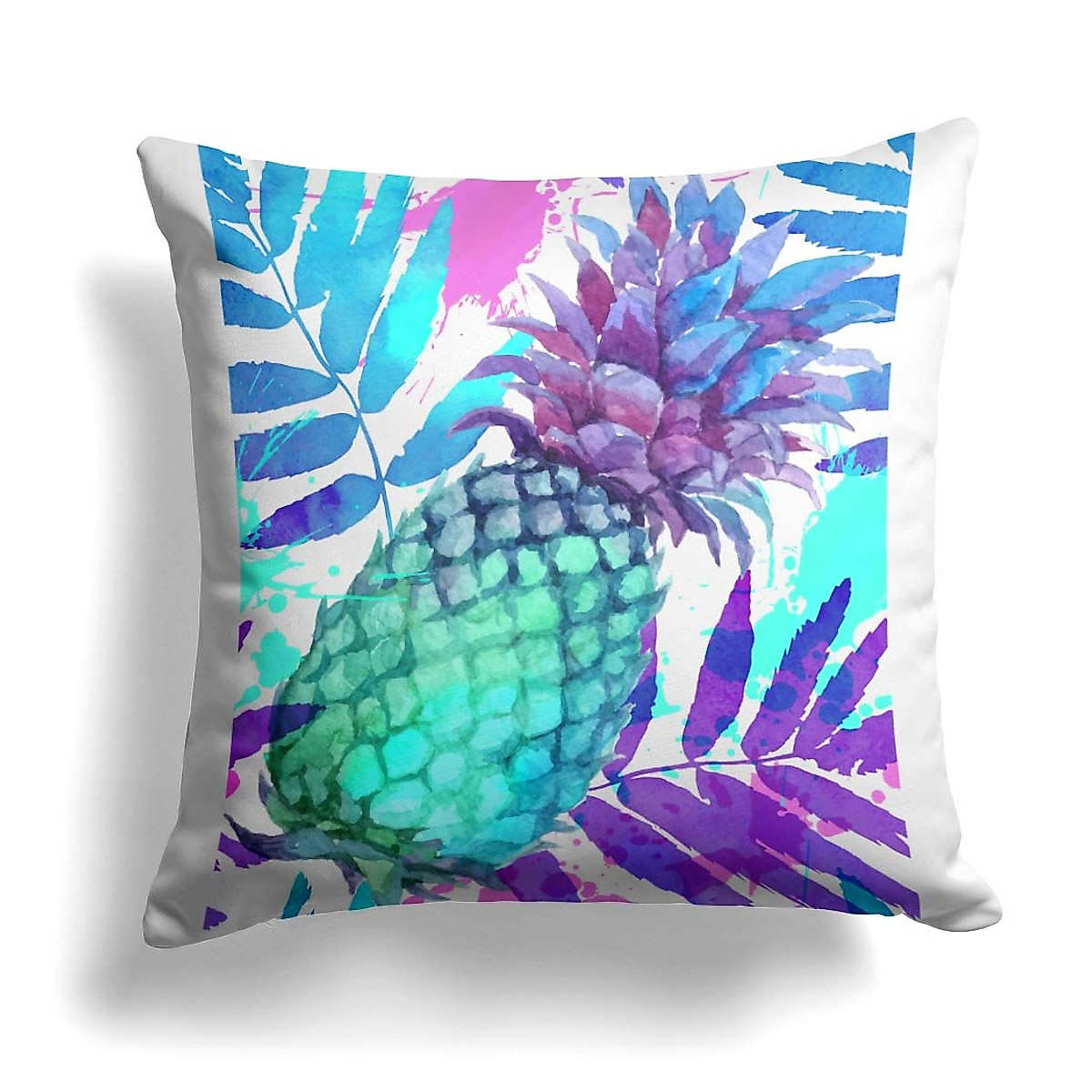 iiRov Summer Design Ink-Fuzed Decorative Throw Pillow - Tropical Summer Pineapple v1
