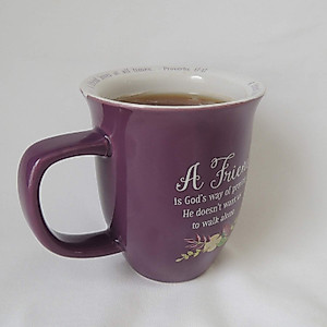 Cathedral Art Abbey Gift (Abbey & CA Gift) 14oz Purple Floral Friend Mug with Matching Coaster