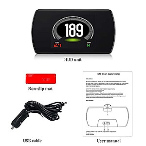 ACECAR Upgrade T800 Universal Car HUD Head Up Display Digital GPS Speedometer with Compass Driving Latitude and Longitude Speedup Test Brake Test Overspeed Alarm HD LCD Display for All Vehicle