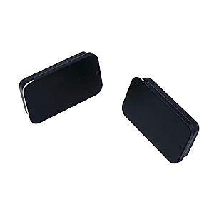 Coshar 20pcs Mini Slide Top Tin Containers Portable Rectangular Box for Crafts Storage, DIY Lip Balms and Solid Perfumes(Black)