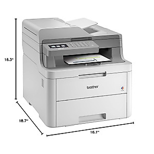 Brother MFC-L3710CW Compact Digital Color All-in-One Laser Printer, Wireless Printing, Print Scan Copy Fax, 19 ppm, 250-sheet, Built-in Wireless, 600x600DPI, 512 MB, Bundle with JAWFOAL Printer Cable
