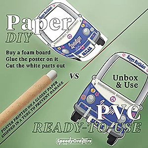 Hippie Bus Photo Booth Frame - Personalized Hippie Van Cutout - Selfie Frame Bus Photo Prop - Custom Hippie Van Photo Prop - Groovy Birthday Party Decorations