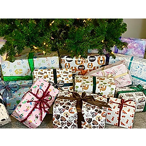 Stesha Party Fox Woodland Animal Gift Wrapping Paper - Folded Flat 30 x 20 Inch (3 Sheets)