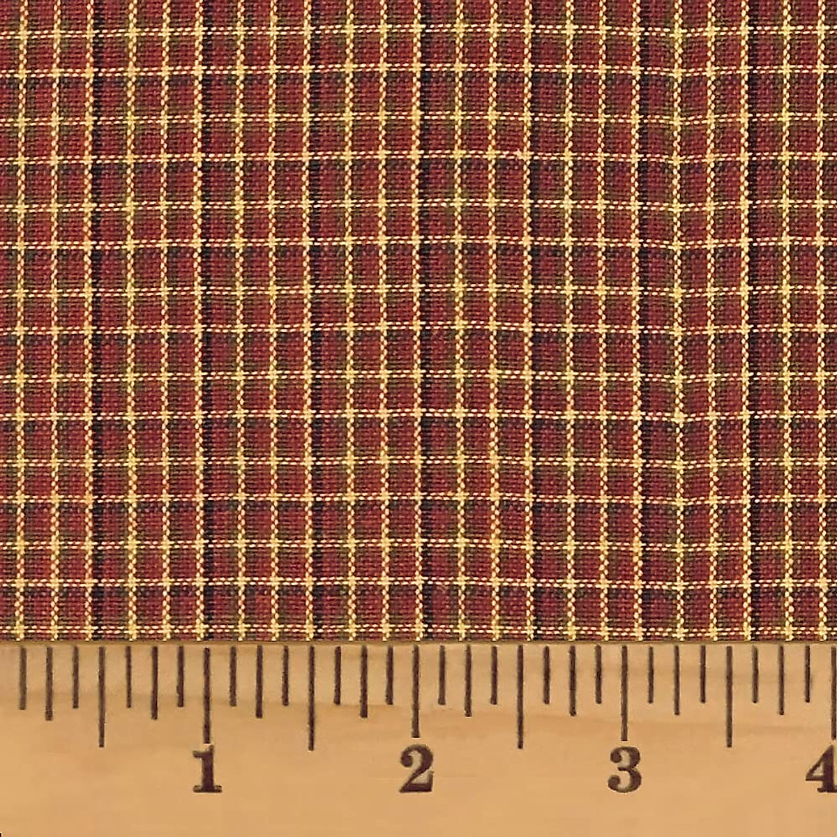 Red & Khaki 1 Cotton Homespun Plaid Fabric by JCS - Sold by The Yard