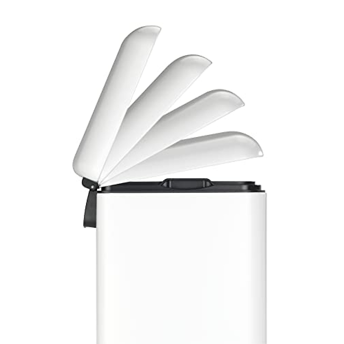 WENKO 54920218 8 Gallon Kitchen with Foot Pedal, Hands Free, Made of Steel, Dimensions (WxHxD): 13.4x24x12.8 in, Trash Can with lid, White