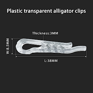 Flocade 120 U-Shape Clear Durable Plastic Alligator Clips for Crafts.Clear Alligator Clips for Fabric.Clear Clothes Pins for Stockings. (120 Pack)