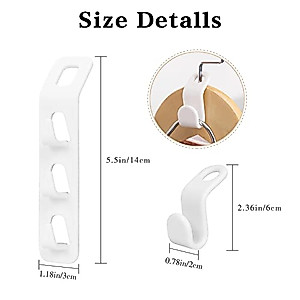 FYY Hanger Connection Hook 6 + 4 Plastic Closet Organizer Multifunctional Clothes Hanger Connector Joint Hook Space-Saving Magic Hanger Clothes Storage Non-Slip Clothes Storage Rack (White)