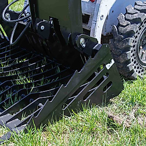 Titan Attachments 72" Skeleton Rock Grapple Rake Quick Tach Bucket Loader