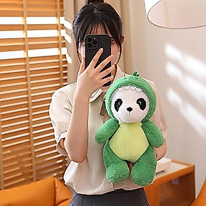 CASAGOOD Cute Stuffed Panda Animal Cosplay as Dinosaur Plush Toys Soft Panda Toy in Dinosaur Costume Great Panda Plushies Gift for Kids and Lovers,12 Inch