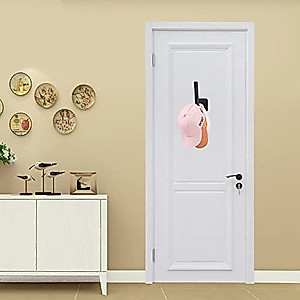 Resdenio Hat Rack for Baseball Caps - 2 Pieces Adhesive Hat Hooks for Wall, Hat Hanger Storage Cap Organizer, No Drilling Strong Hat Holder for Door, Closet, Bedroom,Office (Black)