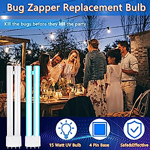 Kittmip Bug Zapper Replacement Bulb 18W H Shaped Twin Tube Bulb Indoor Outdoor Bug Zapper Light Bulbs with 4 Pin Base (2)