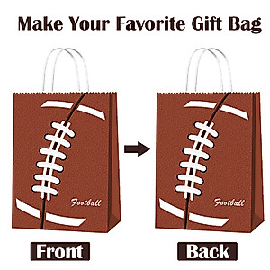 16pcs Football Goodie Bags for Boys with Handle Football Paper Bags Football Treat Bags Football Gift Bags Football Theme Party Decorations Football Party Bags for Kids Birthday Party Supplies