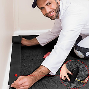 WILLBOND Cable Grip Floor Cable Cover Cords Cable Protector Cable Management Only for Commercial Office Carpet (Black,19.69 ft)