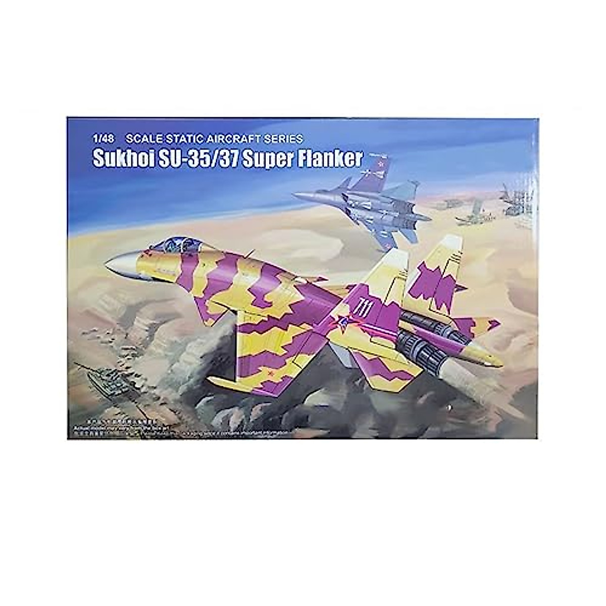 FMOCHANGMDP Fighter 3D Puzzles Plastic Model Kits, 1/48 Scale Russian Su-37 Super Flanker Fighter Model, Adult Toys and Gift, 18 x 10.5Inchs