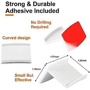 LUNCY Adhesive Hat Hooks for Wall (15-Pack) Minimalist Hat Rack Design| No Drilling| Strong Hold Cowboy Hat Hanger to Display for Door,Closet - Hat Racks for Baseball Caps(White)