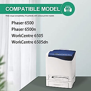 Phaser 6500 Toner Cartridge Set: Doph High Capacity 106R01597 106R01594 106R01595 106R01596 Toner Cartridge Replacement for Xerox Phaser 6500 6500n WorkCentre 6505 6505dn Printer (4Pack, BK/C/M/Y)