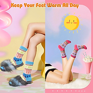 HiTauing 10 Pack Women Socks Winter Wool Sock Gifts for Women Soft Warm Thick Cozy Crew Socks Christmas Gifts Socks One Size