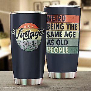 FROOBLEQUIRK 70 Years Old 1955 20 Oz Tumbler, 70th Birthday Gift for Men & Women, Funny 70-Year-Old Gift, Birthday Christmas Decorations