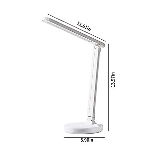 ADWOA LED Desk Lamp, Desk Light with Flexible Arm, Modes Dimmable Double Head Desk Lamps for Home Office Workbench Reading Feature, Desk Light for Home/Office/Drafting/Reading (White)