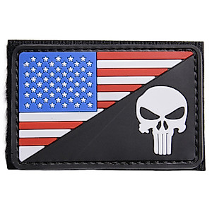 Condor Outdoor US Flag Morale PVC Punisher (Black)