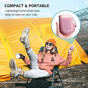 comiso IPX7 Waterproof Bluetooth Speakers, Portable Wireless Speakers with Rich Bass HD Sound, Small Compact Floating Speaker with 20H Playtime for Beach, Pool, Shower, Outdoor Travel - Rose Gold