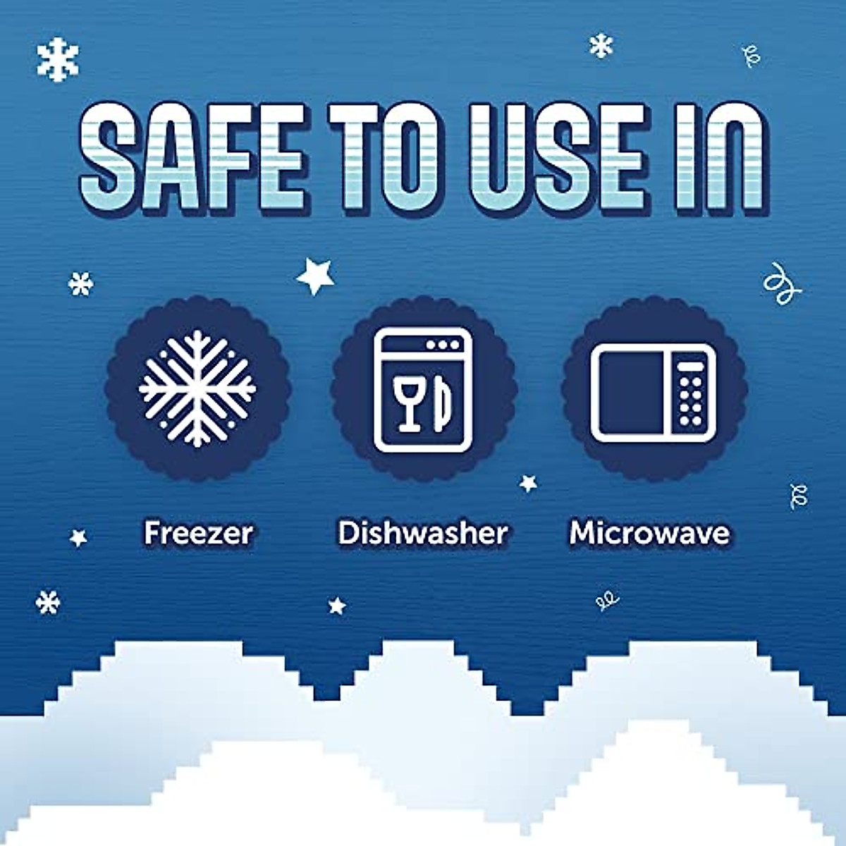 Ziploc Food Storage Meal Prep Containers Reusable for Kitchen Organization, Smart Snap Technology, Dishwasher Safe, Deep Square, 3 Count, Holiday Designs, Packaging May Vary