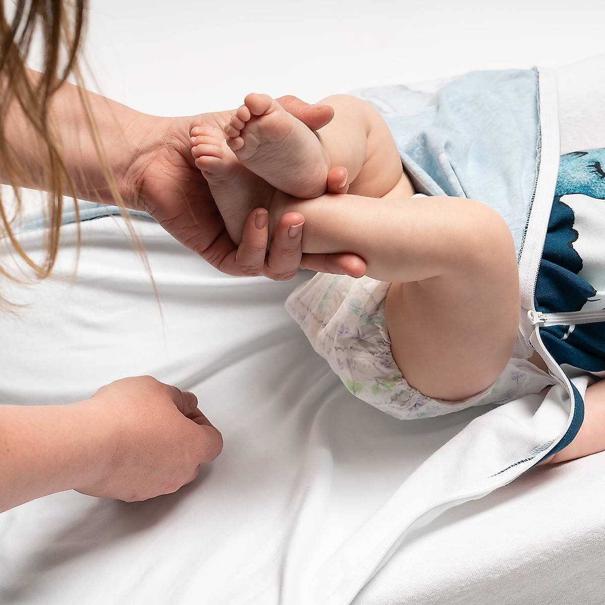 JumpOff Jo - Premium Designer Baby Sleep Sack - 100% Cotton Wearable Blanket, Easy Diaper Change, Sleeveless Swaddle Sack - Mama Bear, X-Large 24-36 Months Old