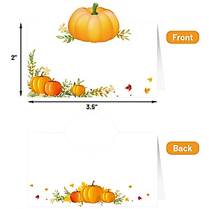 Treasure Cove Thanksgiving Table Place Cards Fall Pumpkin Tent Name Cards Guest Table Seating 25Pcs