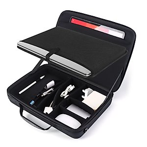 Smatree Hard Laptop Shoulder Bag for 16inch MacBook Pro M4 2024/M3 2023-2019 A2991 A2780, 13inch iPad Air M3 2025, 15inch Dell XPS 15 9510 9530, iPad Pro M4 2024, 9.7-13inch Case(Fit UK/EU Power Plug)