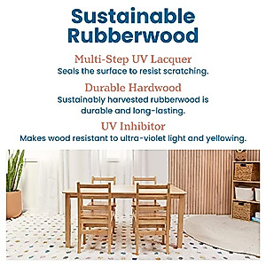 ECR4Kids Three Rung Ladderback Chair, Classroom Seating, Natural, 2-Pack