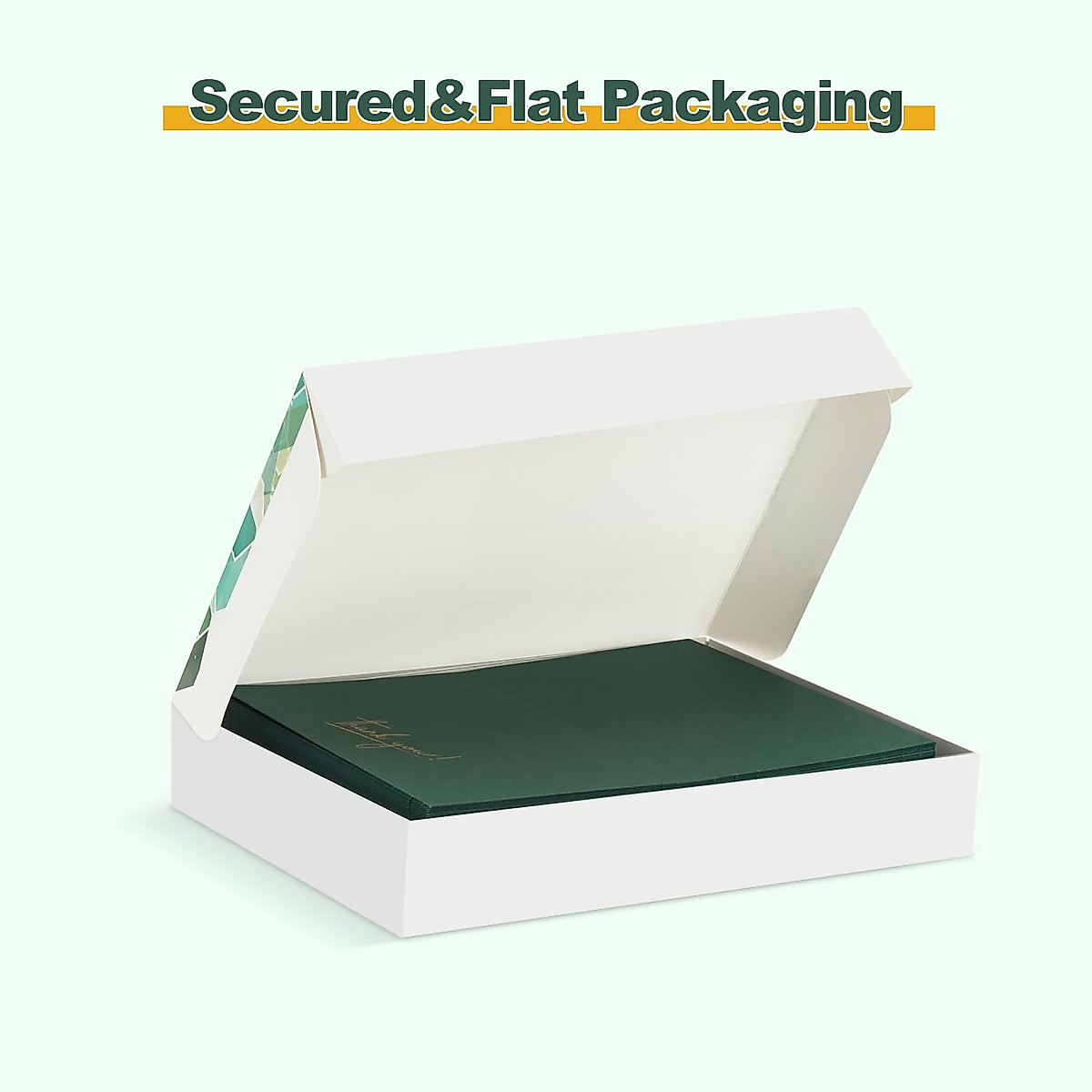 50 PCS Thank You Cards with Envelopes 4x6, 50 Stickers, Green Wedding Thank You Cards, Blank Thank You Cards Bulk, Thank You Notes for Baby Shower, Business, Thanksgiving Day, Graduation