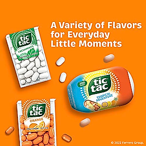 Tic Tac Orange Flavored Mints, 4 Count, On-The-Go Refreshment, 3.4 Oz Each