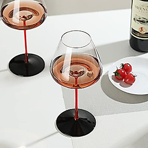 HIJIAD, a super Burgundy and Bordeaux large capacity red wine glass, handmade by master craftsmen. (2 sets) (Upgraded-Reinforced Thickness) (Classic - Normal Thickness)