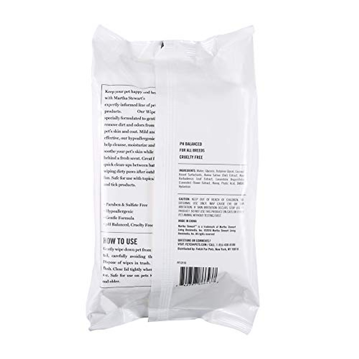 Martha Stewart for Pets Lemongrass Verbena Cat Wipes | Hypoallergenic Cat Bath Wipes, 100 Count | Easy and Effective Way to Clean your Cat Without A Bath