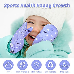 SATINIOR 3 Pairs Toddler Waterproof Gloves Mittens Lined with Fleece for Winter Skiing With 2-4 Years Old