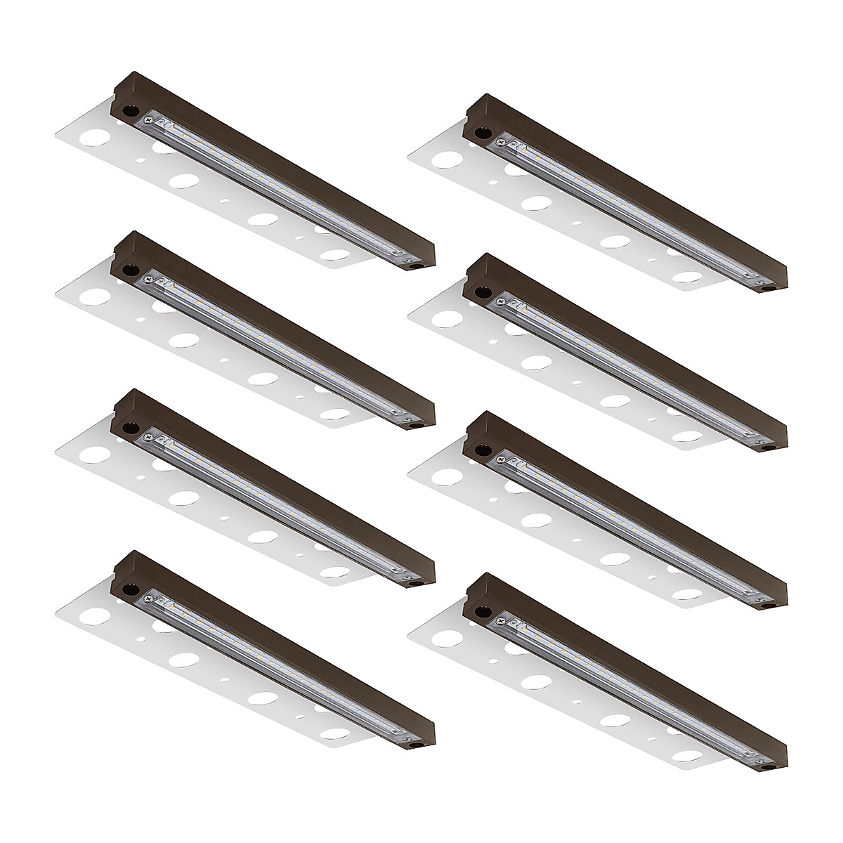 GKOLED 12 Inch LED Hardscape Lighting, Low Voltage Paver Wall Step Lights, 22pcs LED Chips for Even Light Distribution, 2700K Warm White, 12V AC/DC (8-Pack)