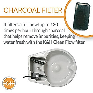 K&H Pet Products CleanFlow Filtered Water Bowl for Dogs, Pet Drinking Water Fountain, Dog Water Dispenser, Granite 80 Ounce Bowl & 90 Ounce Reservoir