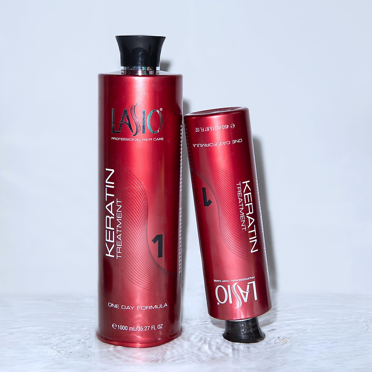 Lasio Keratin Treatment One Day Formula – Infused with Amber Extract – Lightweight Conditioner – Frizz Free – Reduce 90% Curls Quickly – Fume Free – Professional Salon Level Grade – 35.27 Fl. Oz