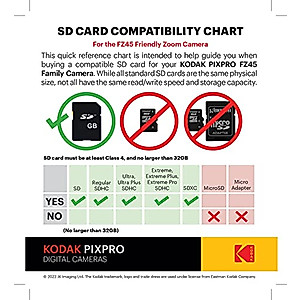KODAK PIXPRO Friendly Zoom FZ45-RD 16MP Digital Camera with 4X Optical Zoom 27mm Wide Angle and 2.7" LCD Screen (Red)