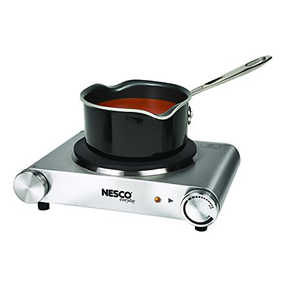 Nesco SB-01 Stainless Steel Electric Burner, 1500-watt, standard, Silver