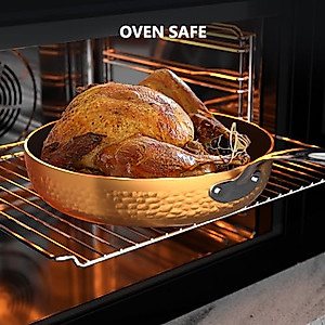 COOKSMARK 10 Piece Hammered Copper Cookware Set with Nonstick Coating, Induction Pots and Pans Set Dishwasher Safe