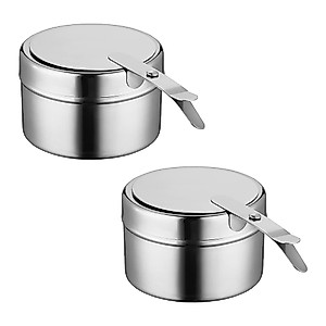 Abaodam 2pcs Buffet Warmer Warming Trays for buffets Party Stove Food Parties Fuel cans Holder Set Chafing Dish- Stainless Steel Fuel Holder with Cover Chafer Canned Heat Fuel
