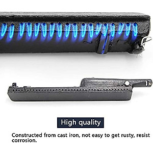 Hongso 13 3/4 Inch Gas Grill Cast Iron Burner Replacement Parts for Charbroil 463240804, 463247004, 463261406, Centro, Kirkland, Thermos Models, 3-Pack, (CBD901)
